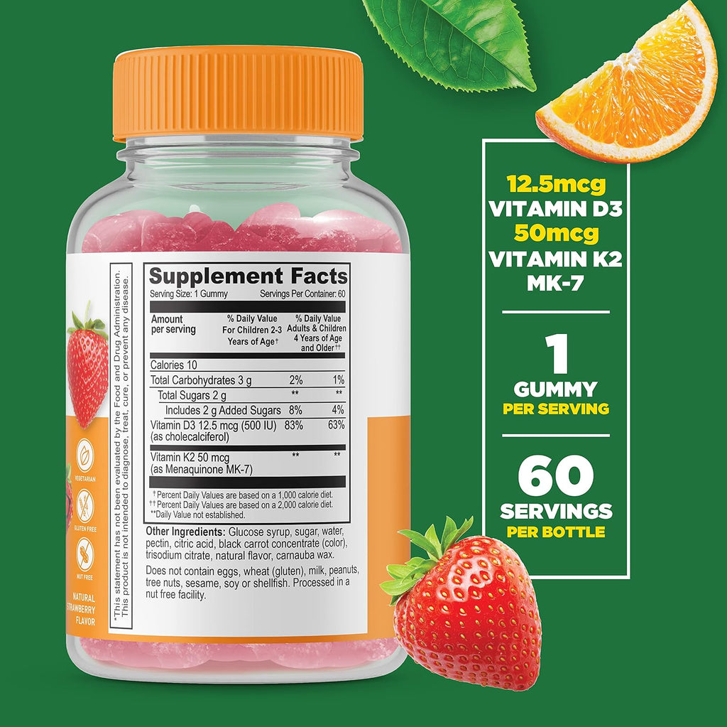 Kids' gummy vitamins with D3 and K2