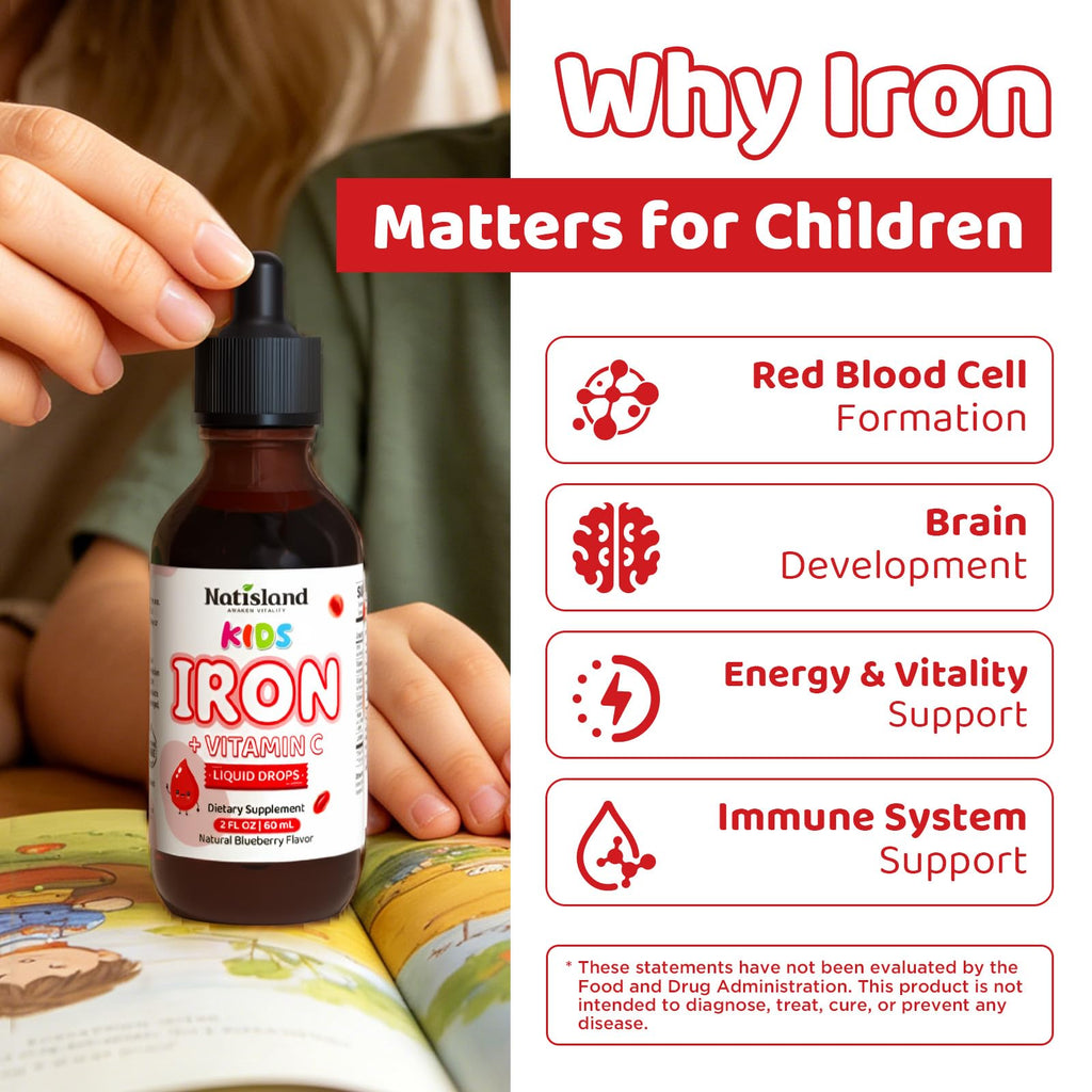 Kids liquid iron for energy boost