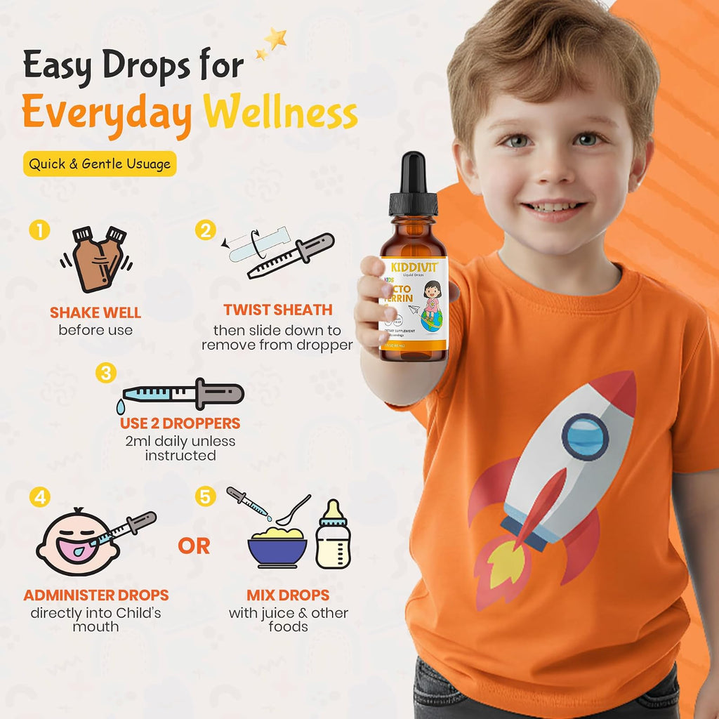 Kids liquid vitamins with lactoferrin