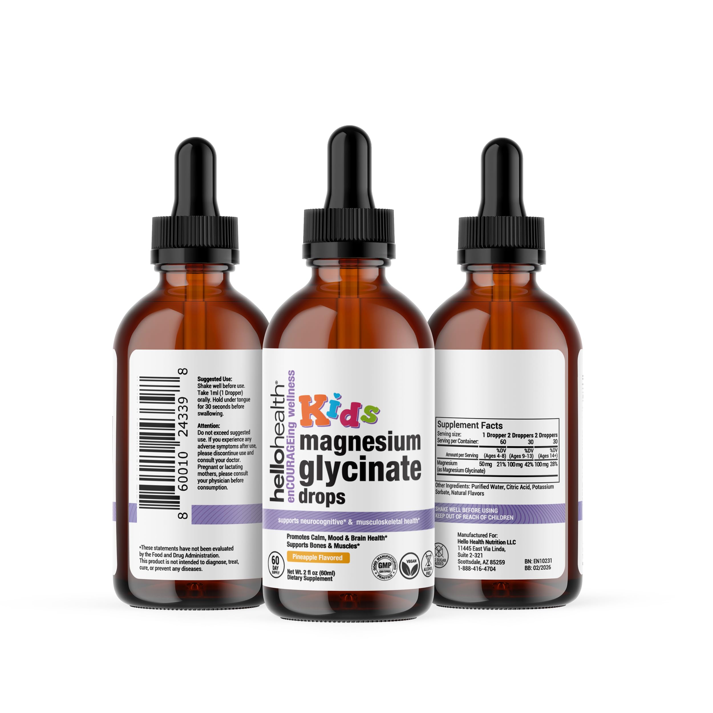 Kids magnesium glycinate liquid drops