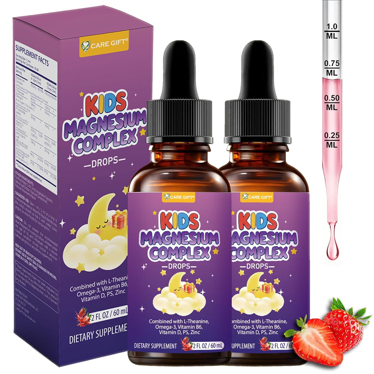 Kids magnesium liquid drops strawberry