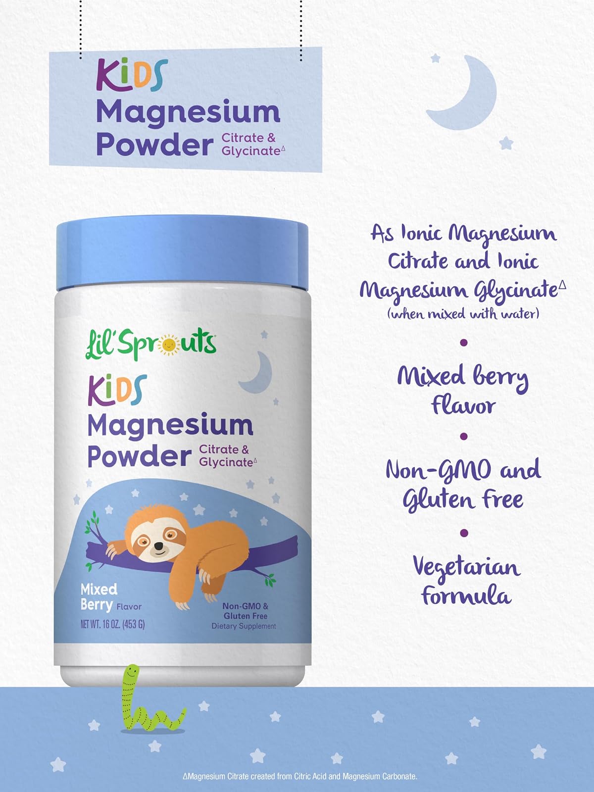 Kids' magnesium powder for relaxation