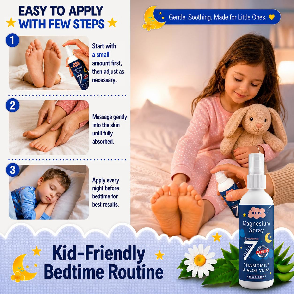 Kids magnesium spray for muscle relief