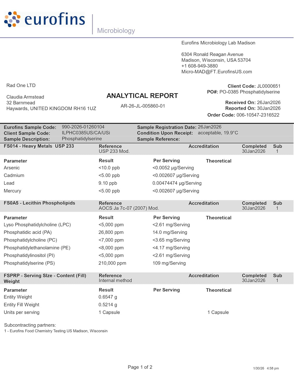 Kids multivitamin featuring Phosphatidylserine