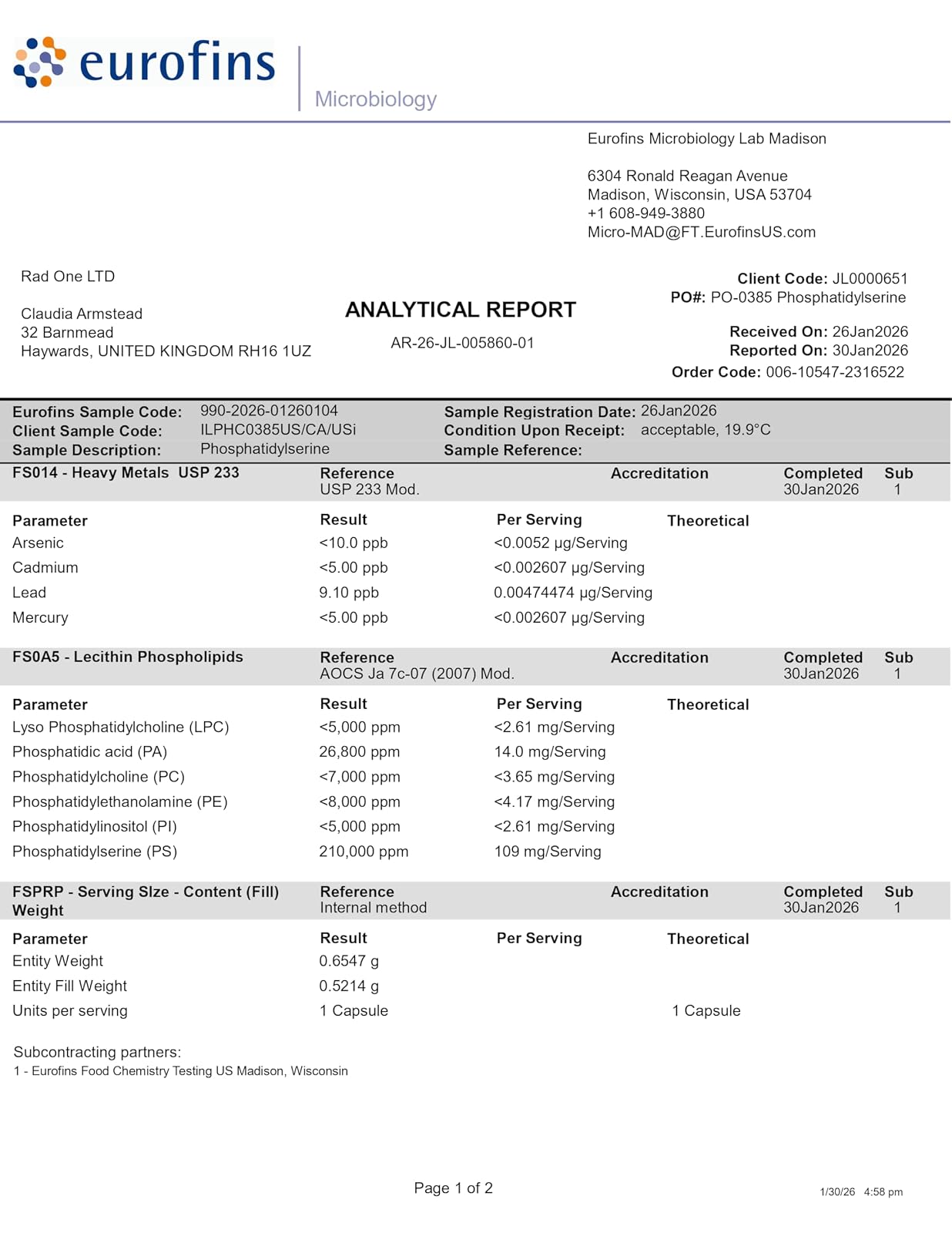 Kids multivitamin featuring Phosphatidylserine