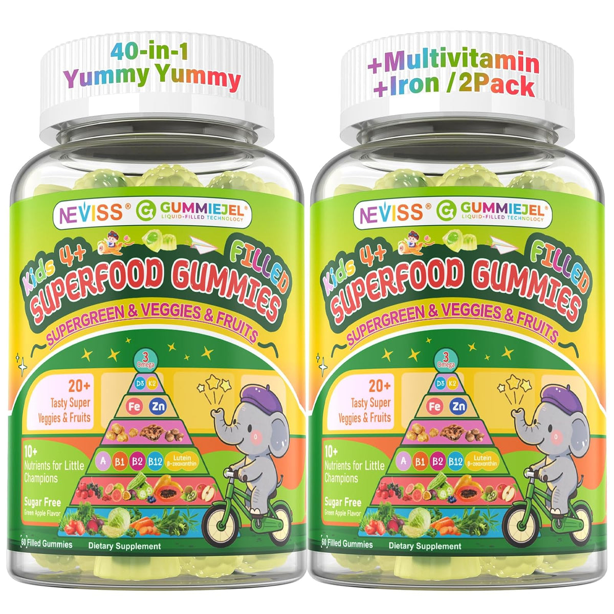 Kids multivitamin gummies with iron