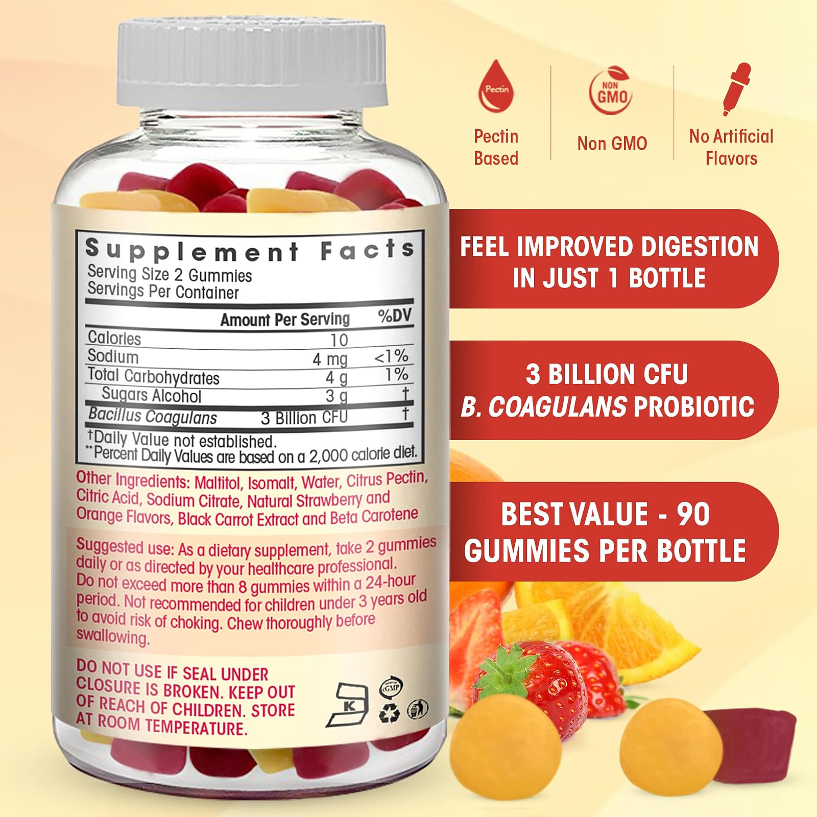Kids probiotic gummies with 3 billion CFU