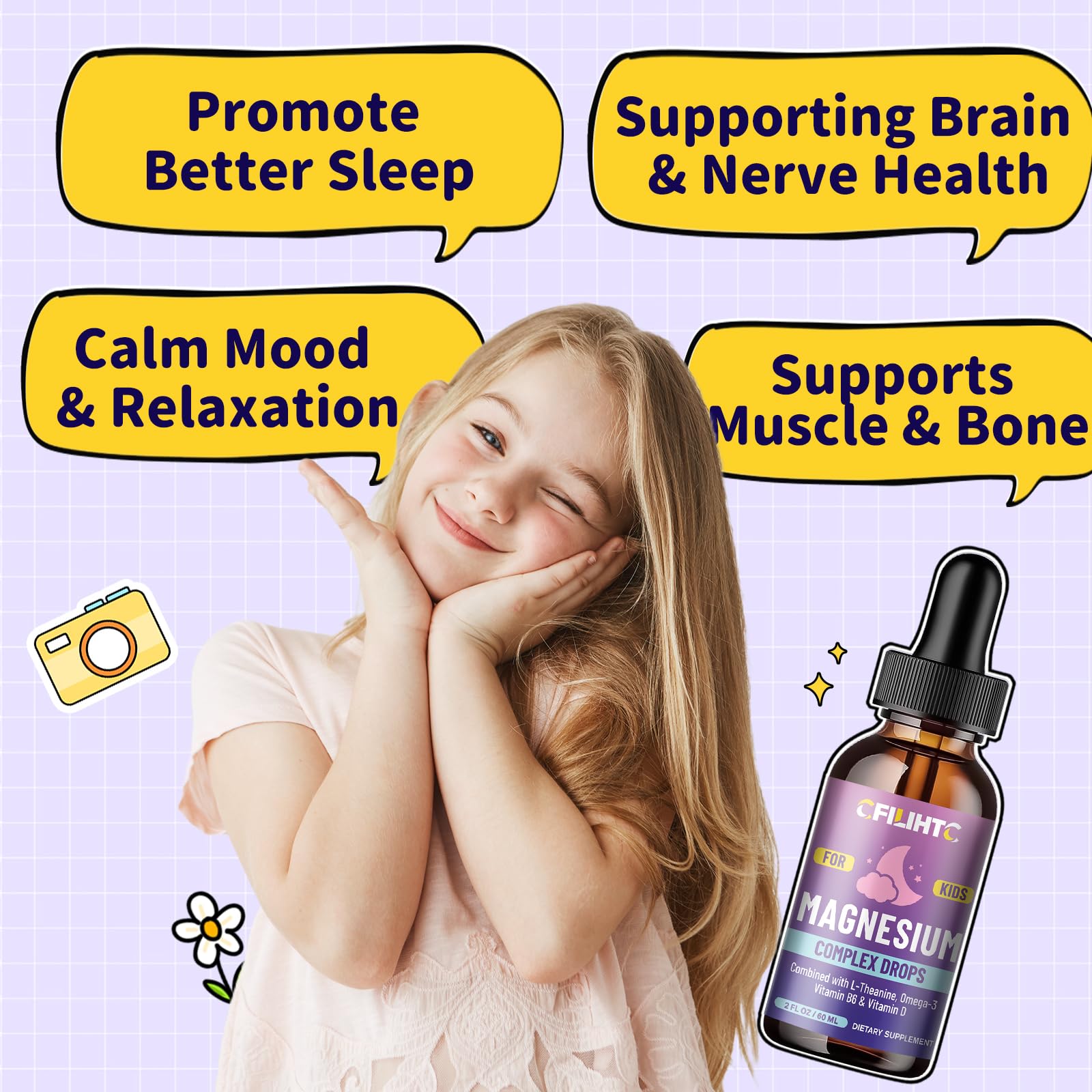 Kids relaxation supplement with magnesium