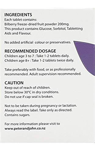Kids Vision Support bilberry tablets
