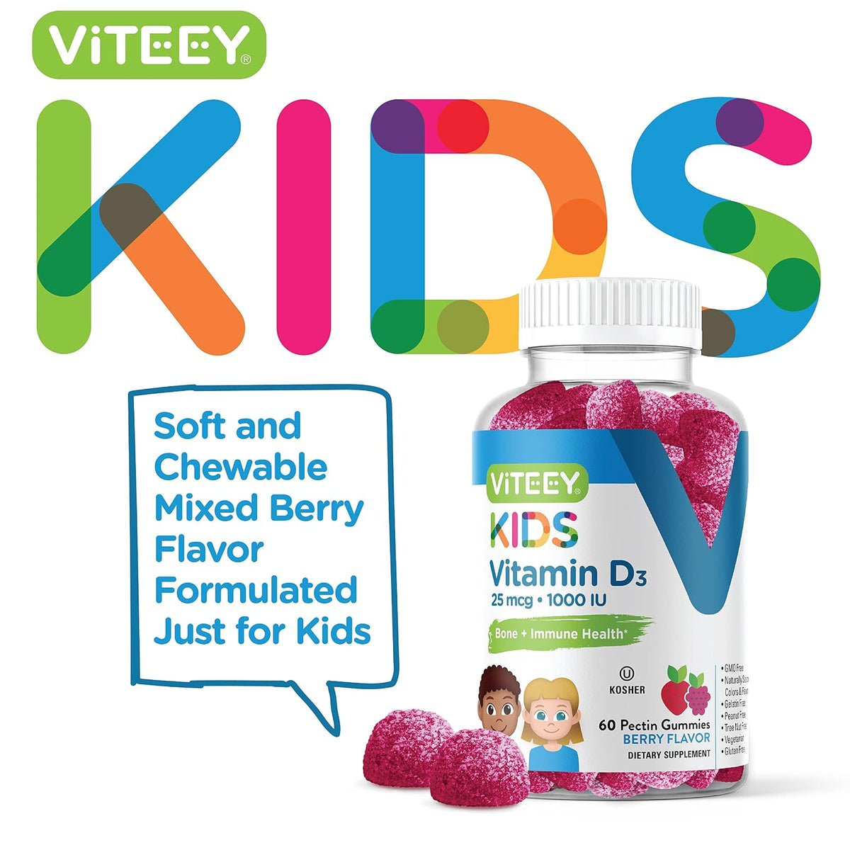 Kids vitamin D3 gummies with K2