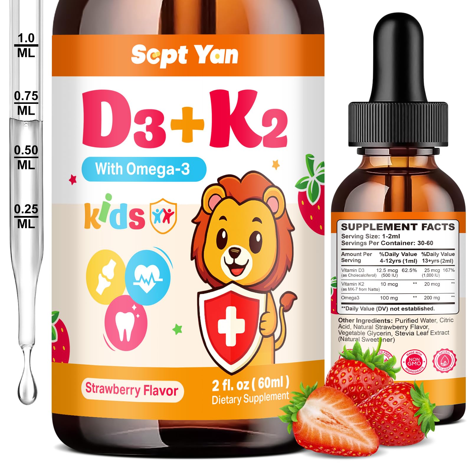Kids vitamin D3 K2 drops