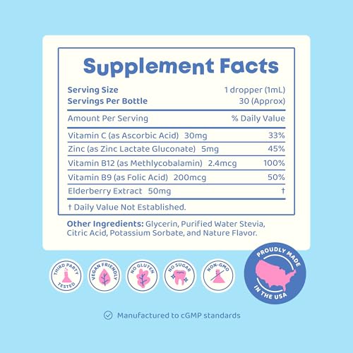 kids vitamin drops with elderberry flavour
