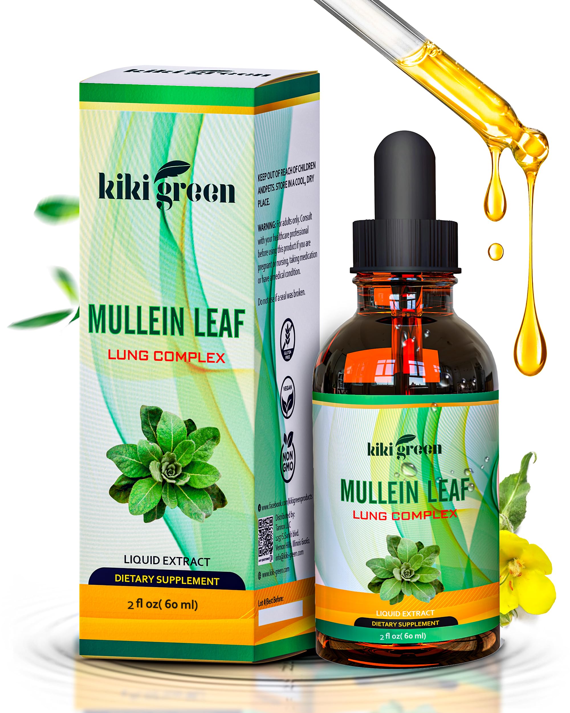KIKI Green Mullein Leaf Tincture for lung health