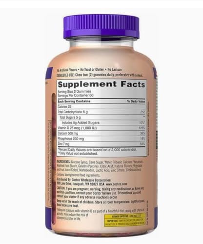 Kirkland Signature calcium supplement gummies