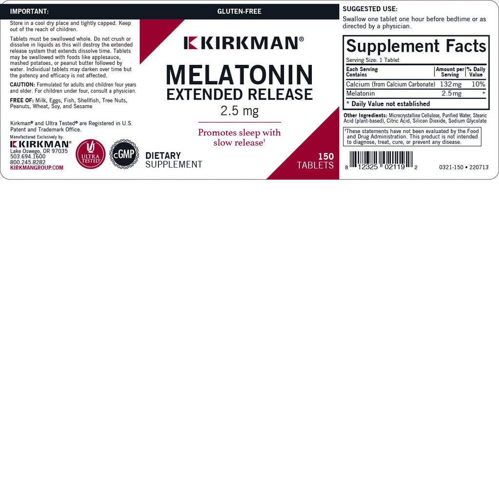 Kirkman 2.5 mg melatonin for relaxation