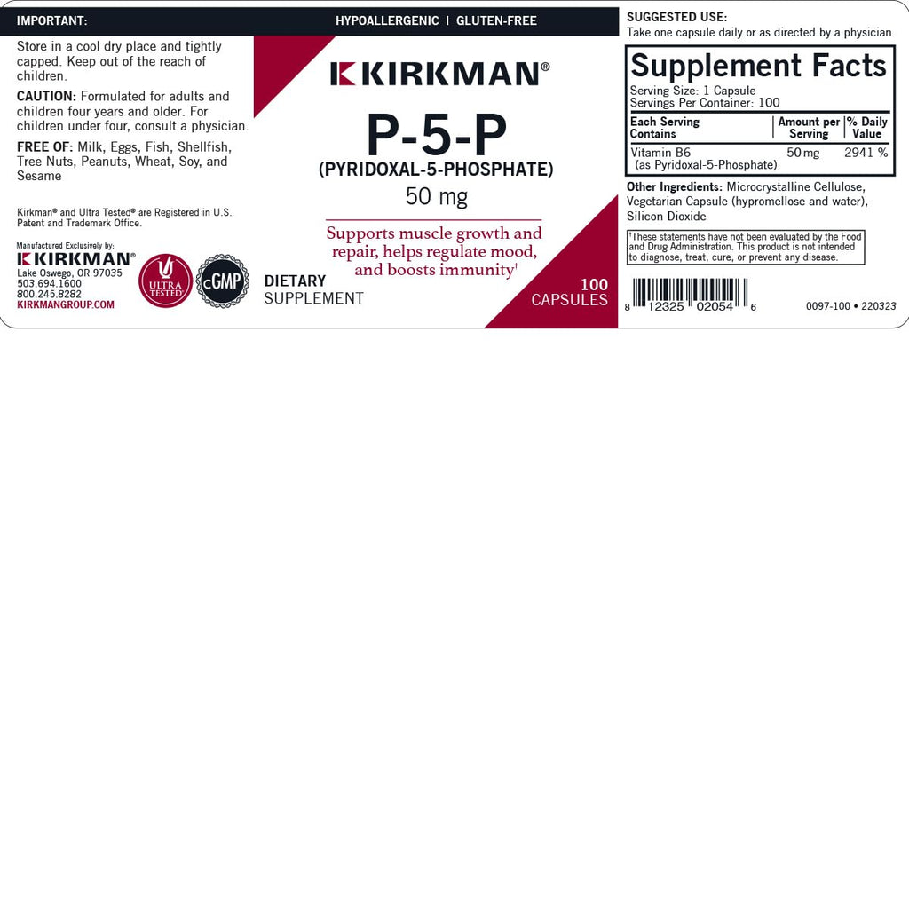 Kirkman 50 mg B6 supplement