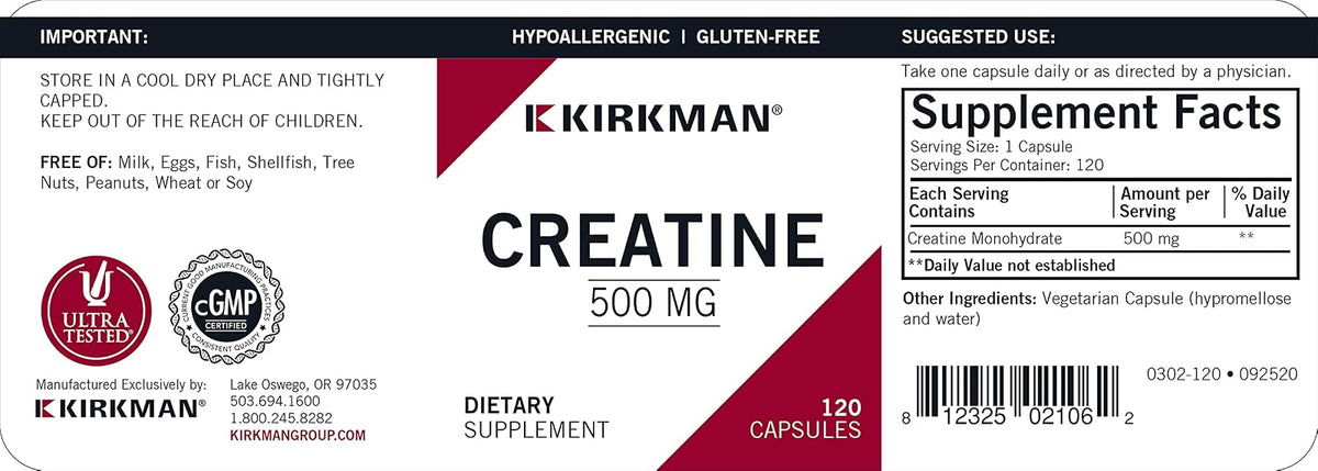 Kirkman creatine supports athletic performance