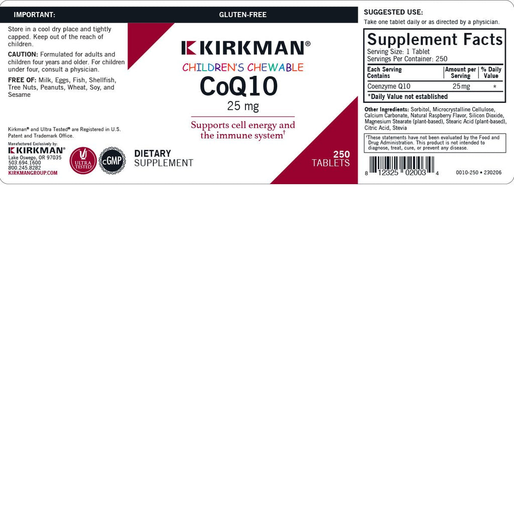 Kirkman kids CoQ10 for energy support
