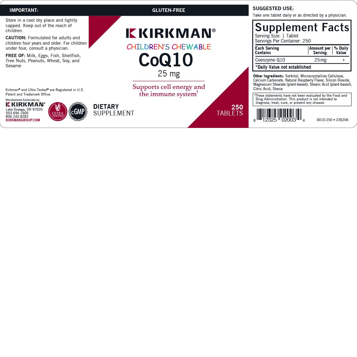 Kirkman kids CoQ10 for energy support