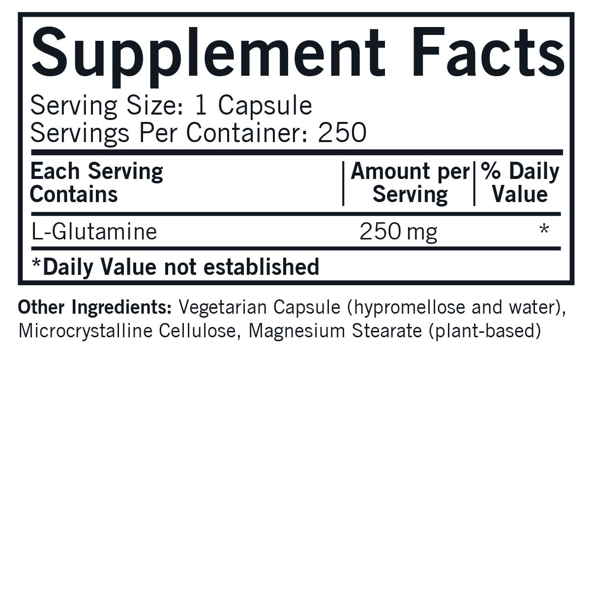 Kirkman l-glutamine 250 mg capsules