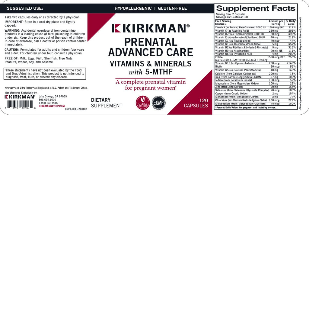 Kirkman prenatal care capsules for healthy babies