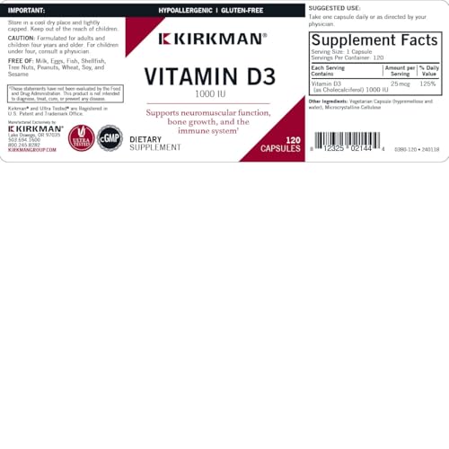 Kirkman Vitamin D-3 for bone health