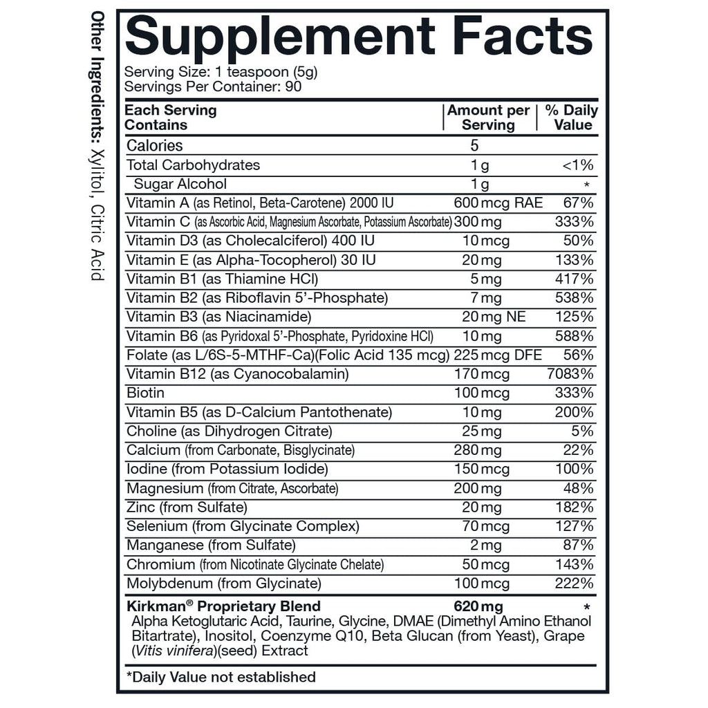 Kirkman vitamin powder for daily wellness
