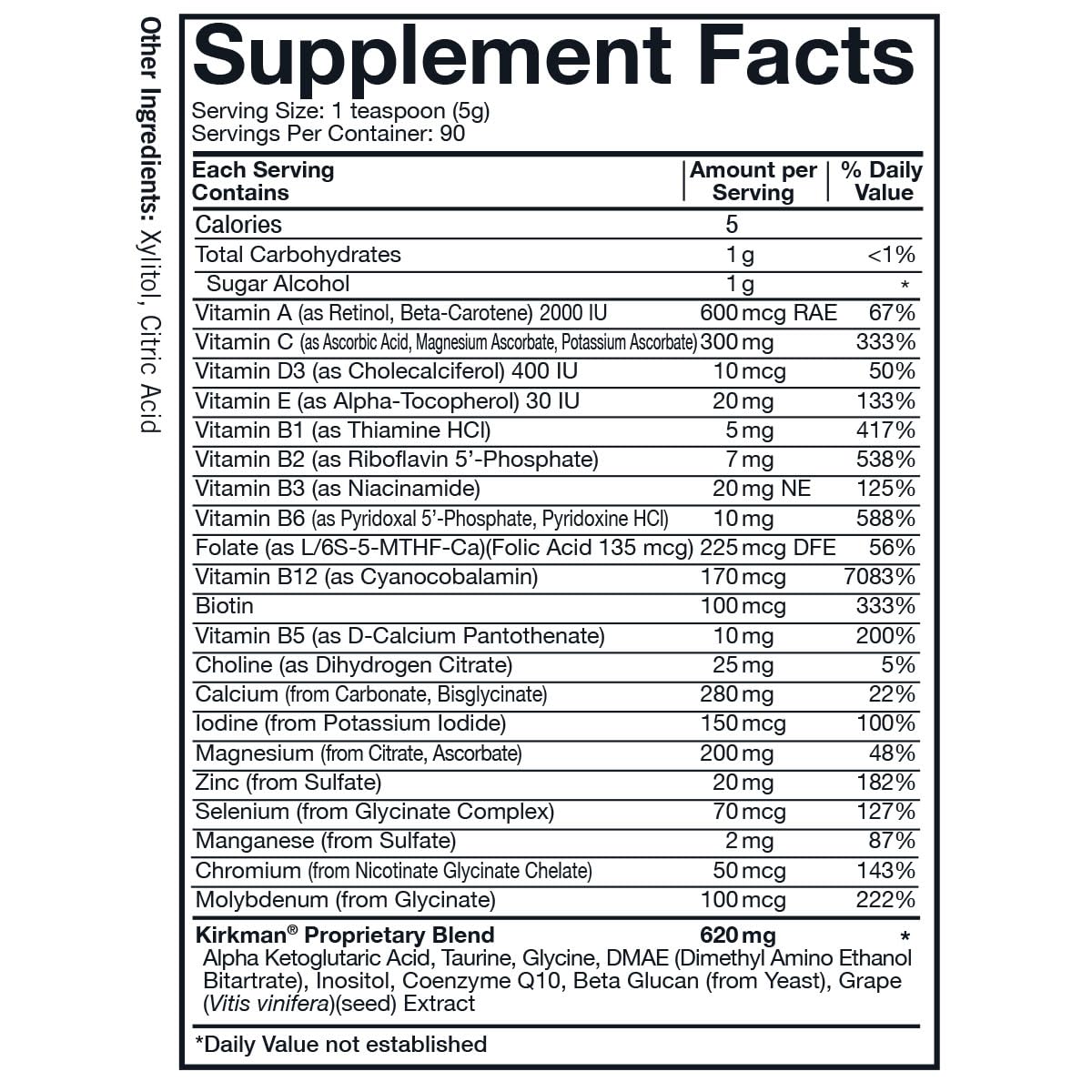 Kirkman vitamin powder for daily wellness