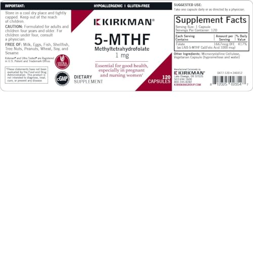 Kirkman vitamins for methylation support