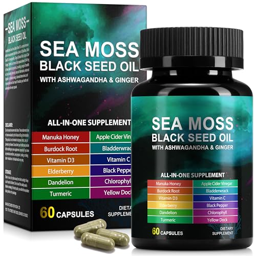 KITNOBLIS sea moss black seed oil capsules
