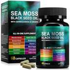 KITNOBLIS sea moss black seed oil capsules