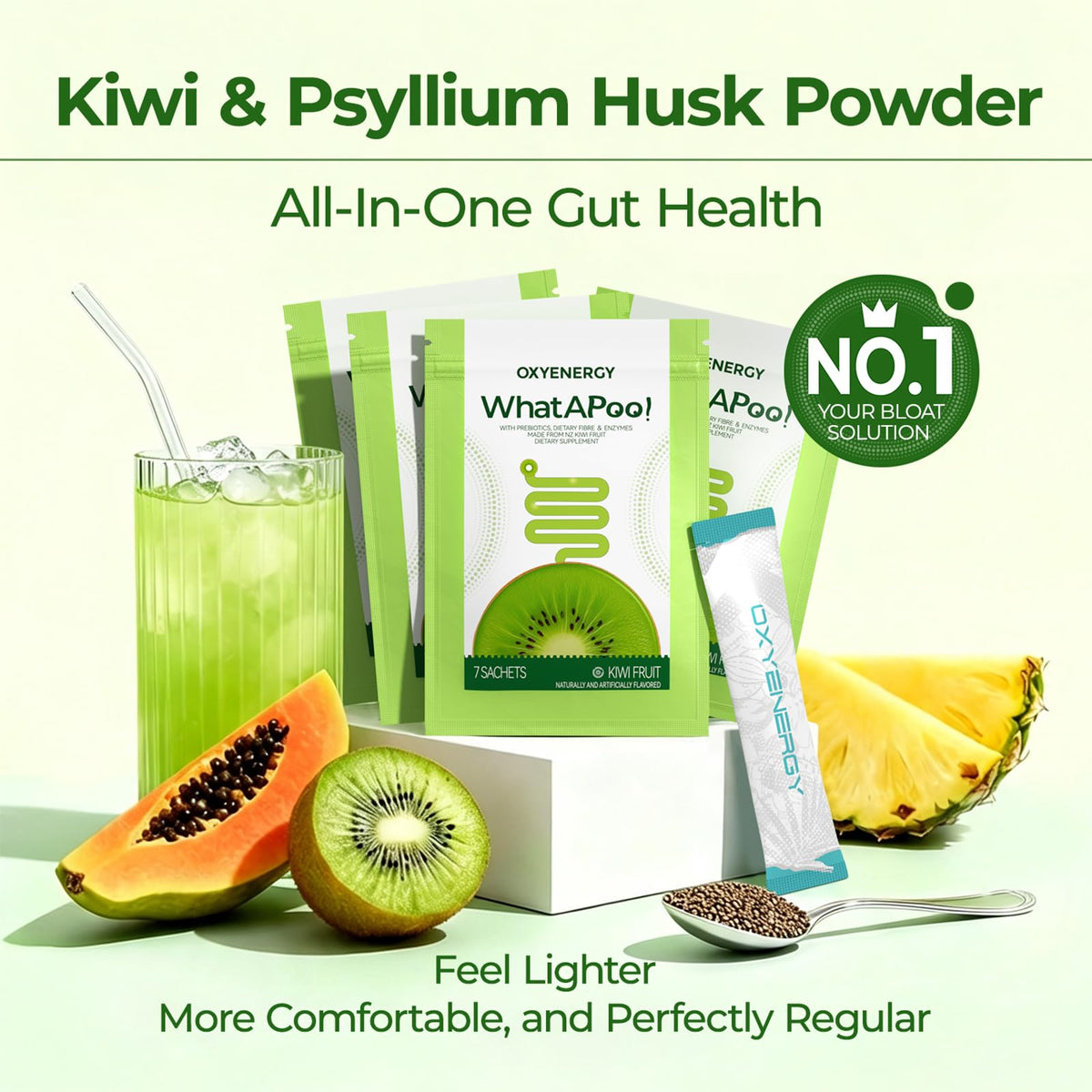 kiwi flavoured psyllium husk supplement