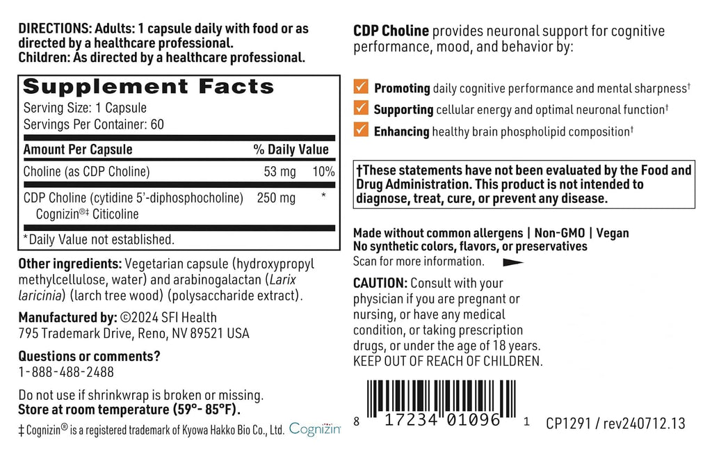 Klaire Labs choline for mental clarity