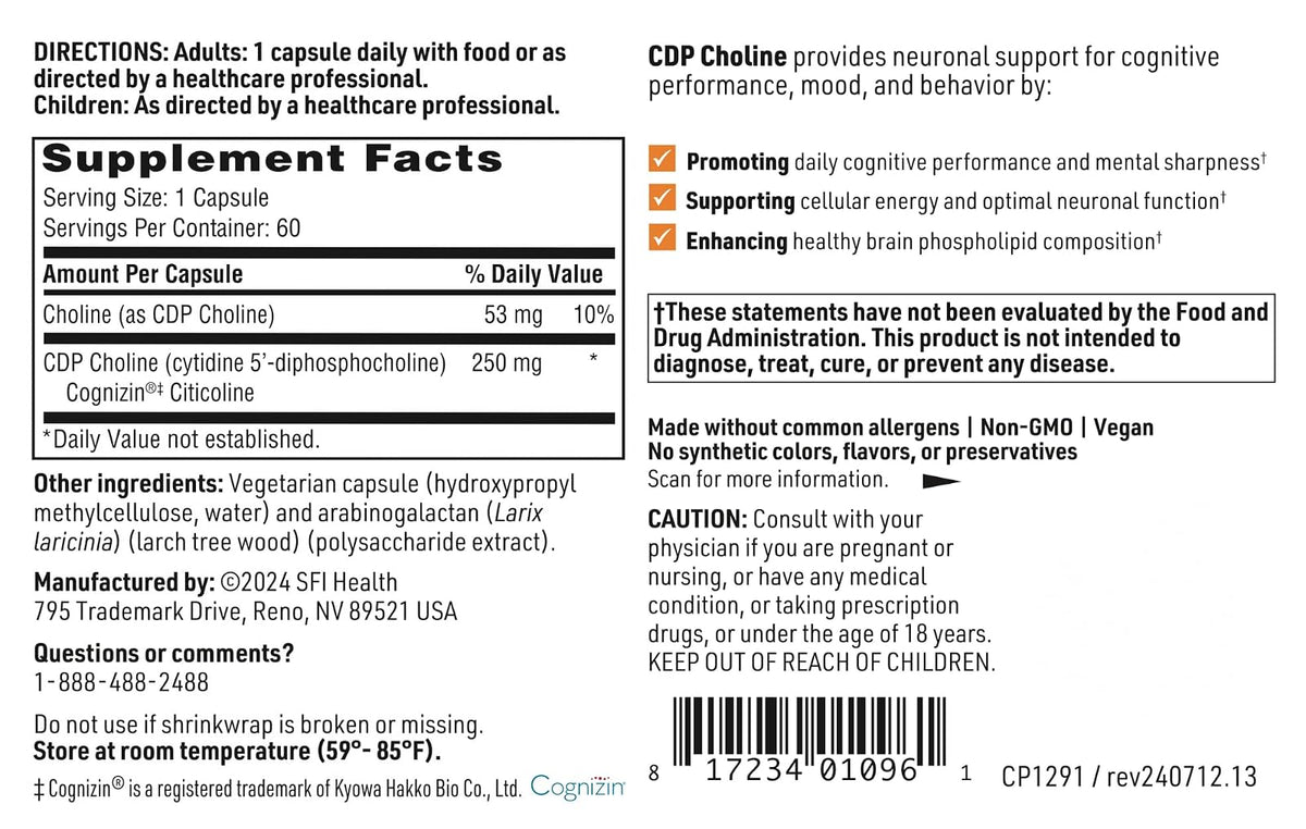 Klaire Labs choline for mental clarity