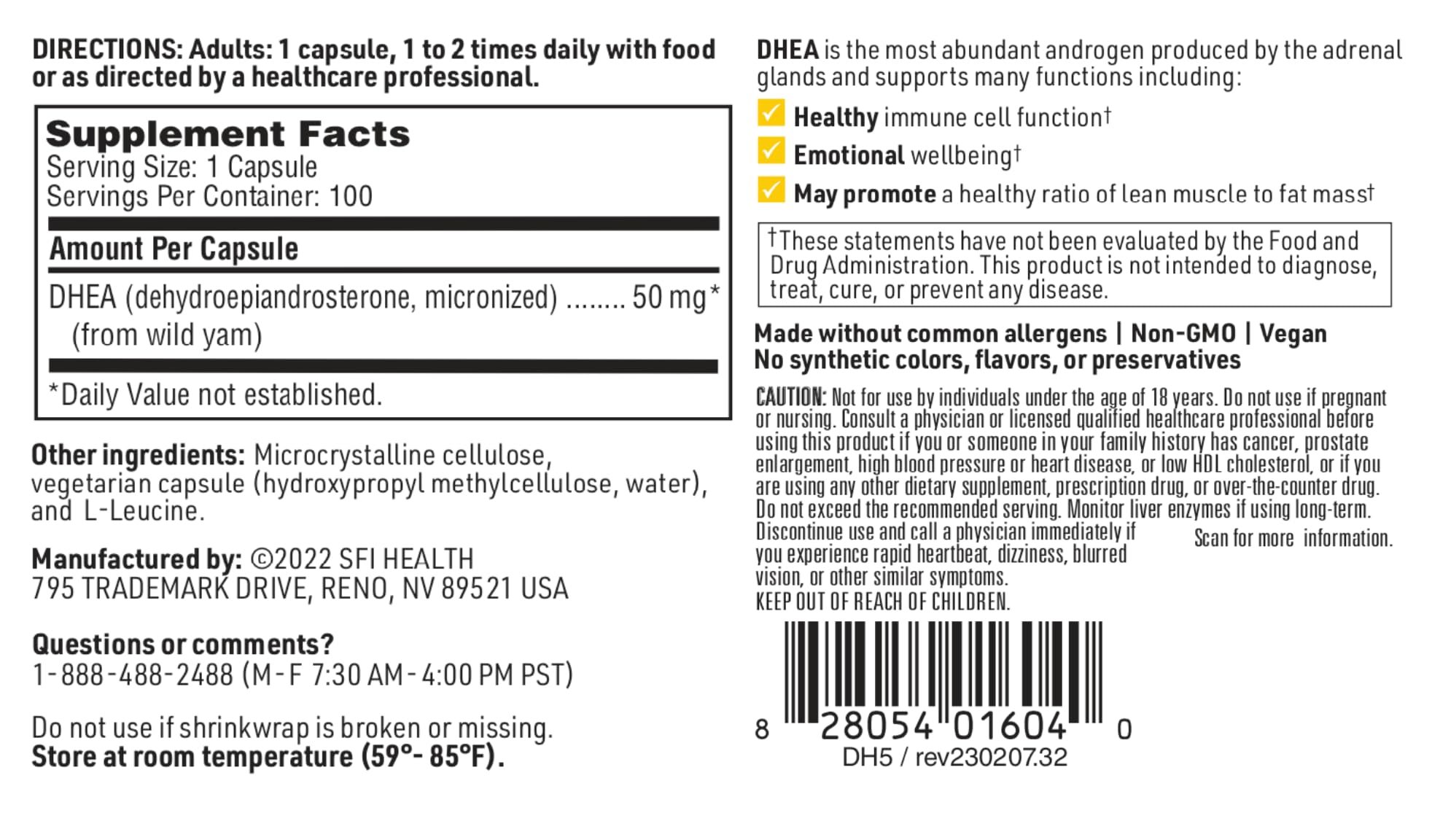 Klaire Labs DHEA for active lifestyles