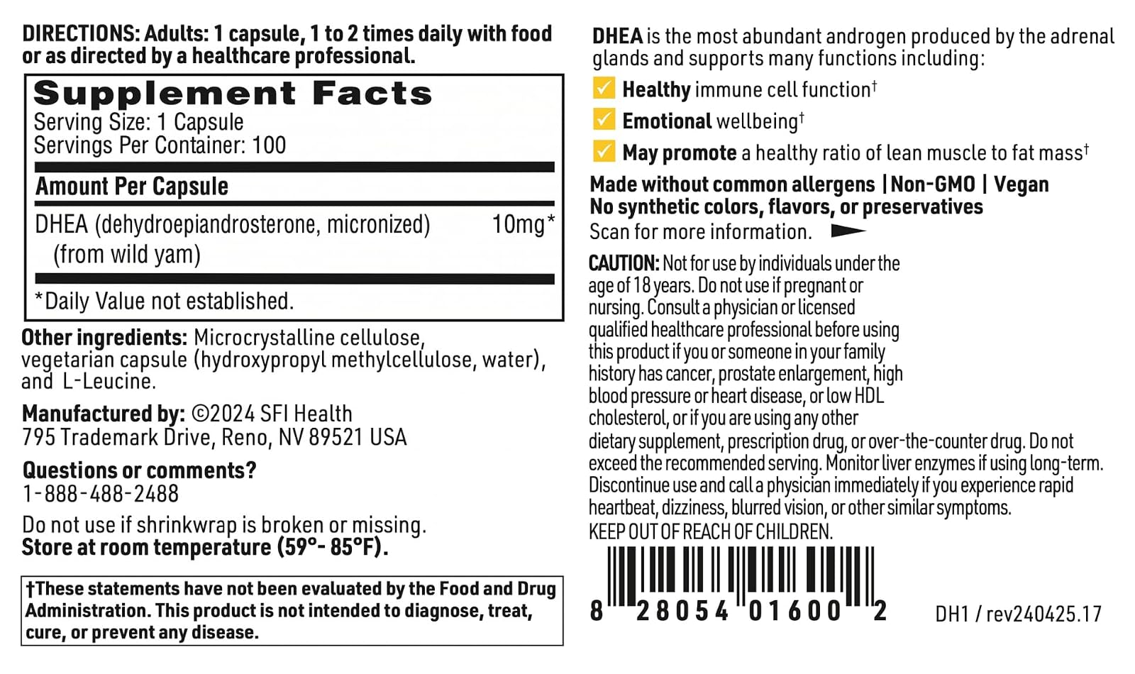 Klaire Labs DHEA for energy boost