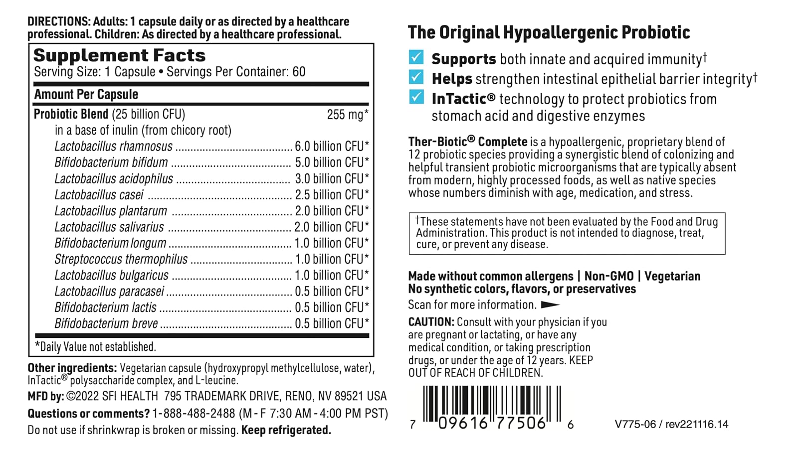 Klaire Labs Ther-Biotic Complete benefits