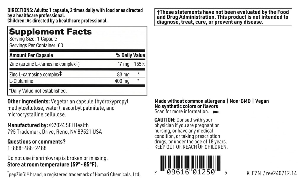 Klaire Labs zinc for overall health