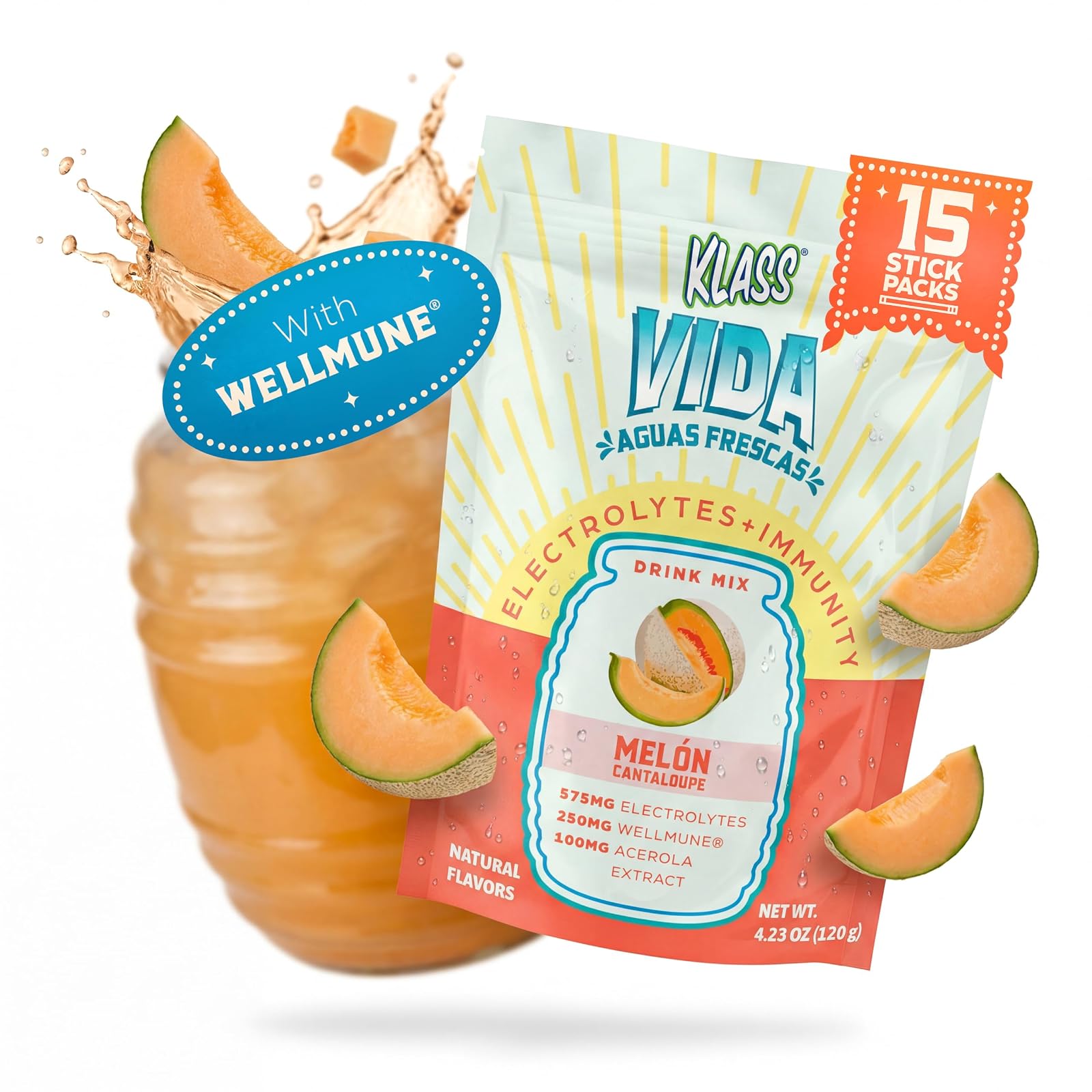 KLASS VIDA cantaloupe electrolyte powder
