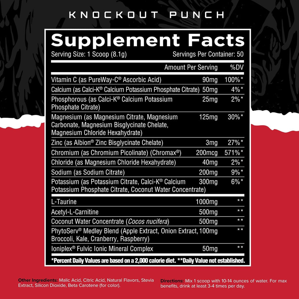 Knockout Punch flavour electrolyte drink mix