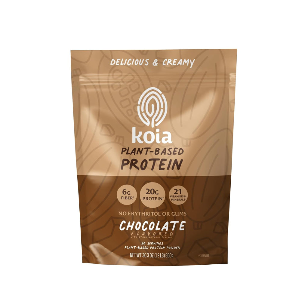 Koia plant-based protein powder chocolate