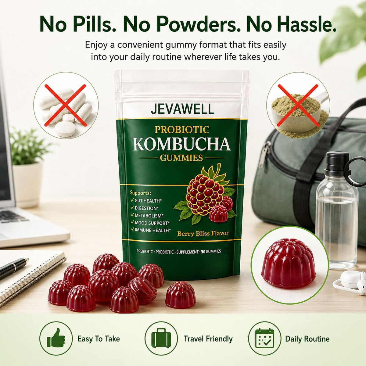 Kombucha gummies for daily probiotics