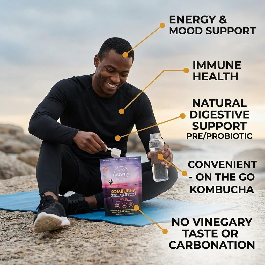 Kombucha powder for daily energy boost