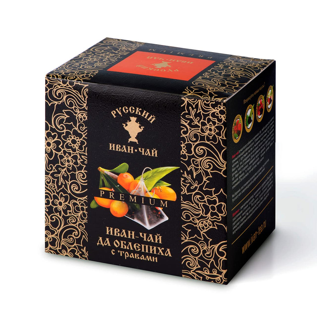 Koporye Tea Ivan-Tea with Sea Buckthorn pyramids