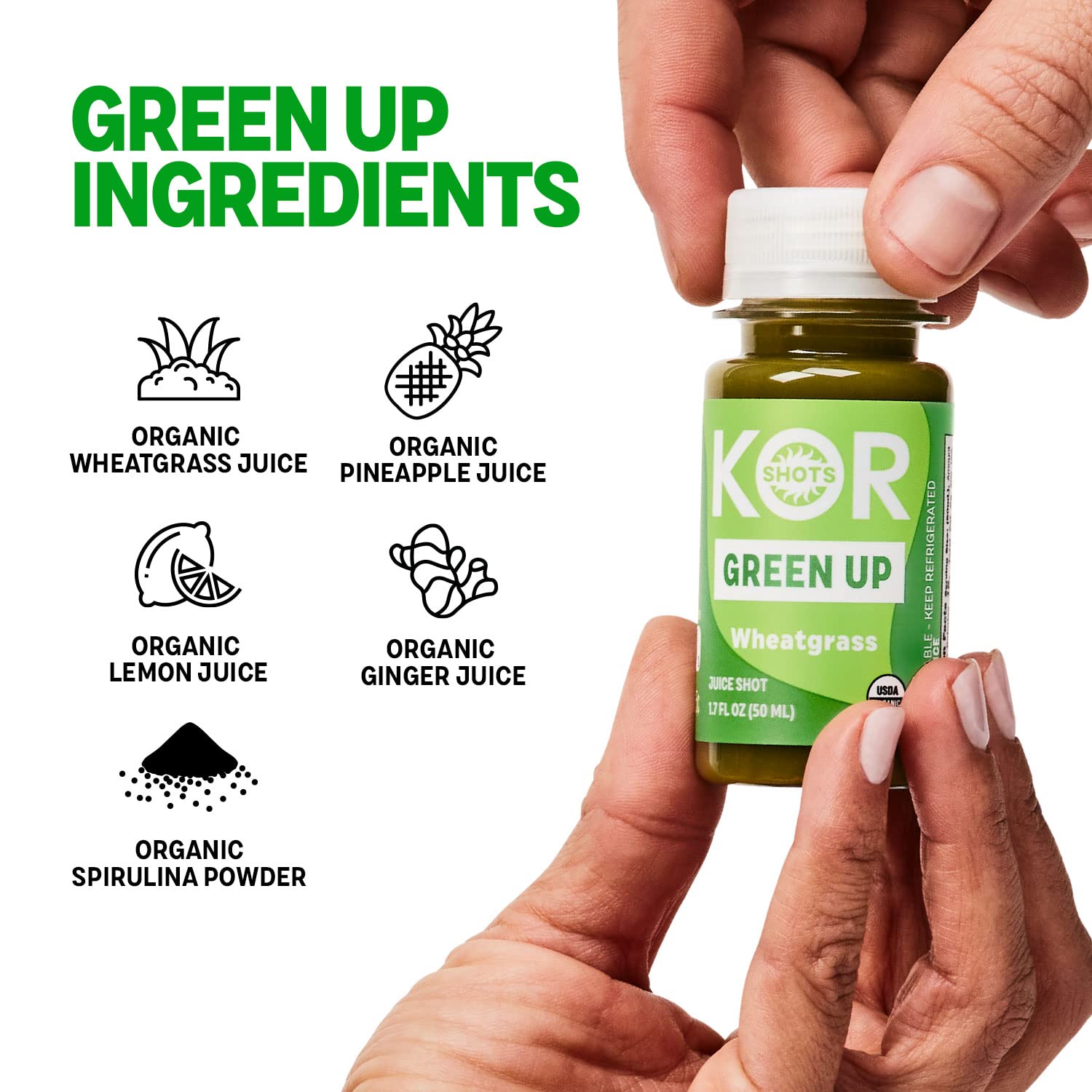 KOR wheatgrass shots energy boost