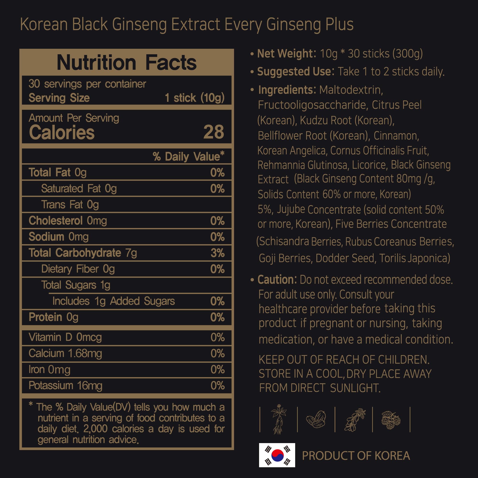 Korean Black Ginseng extract dosage