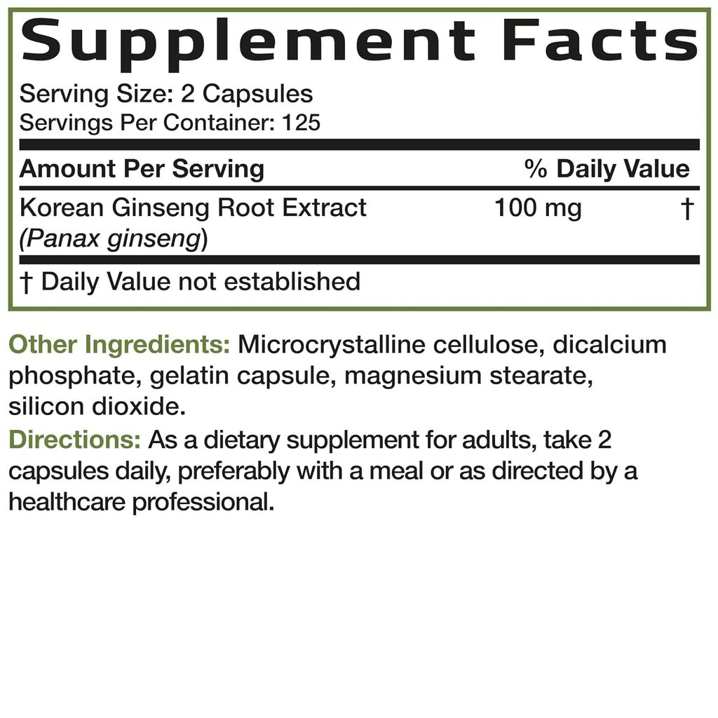 Korean ginseng capsules for mental clarity
