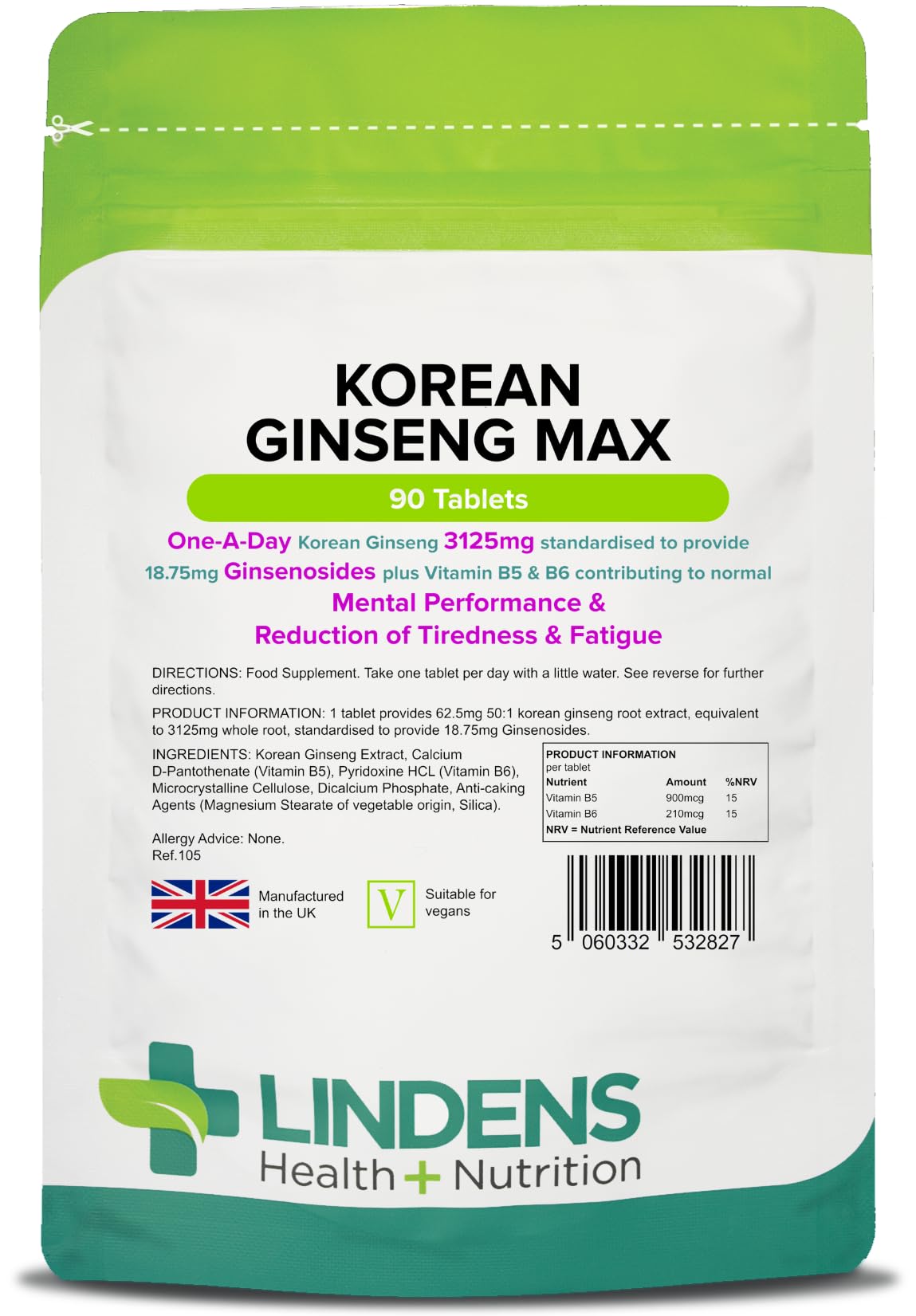 Korean ginseng for enhanced vitality