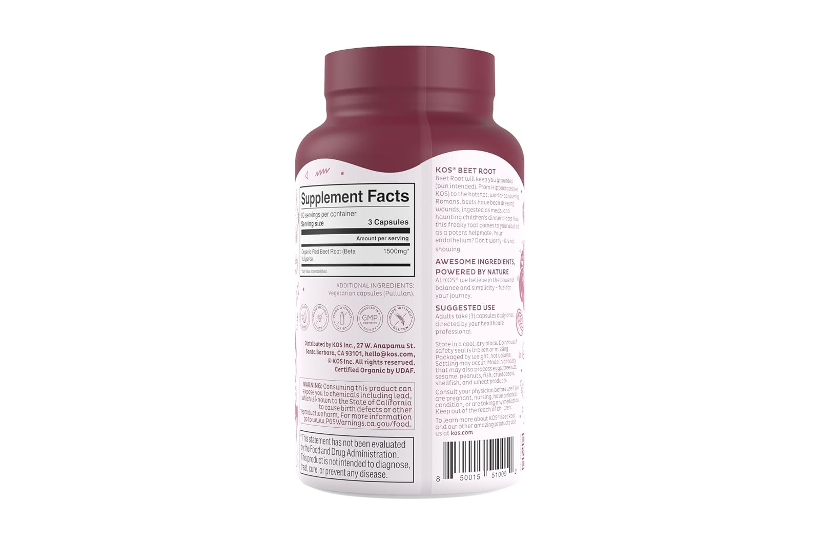 KOS beet root supplement for vitality