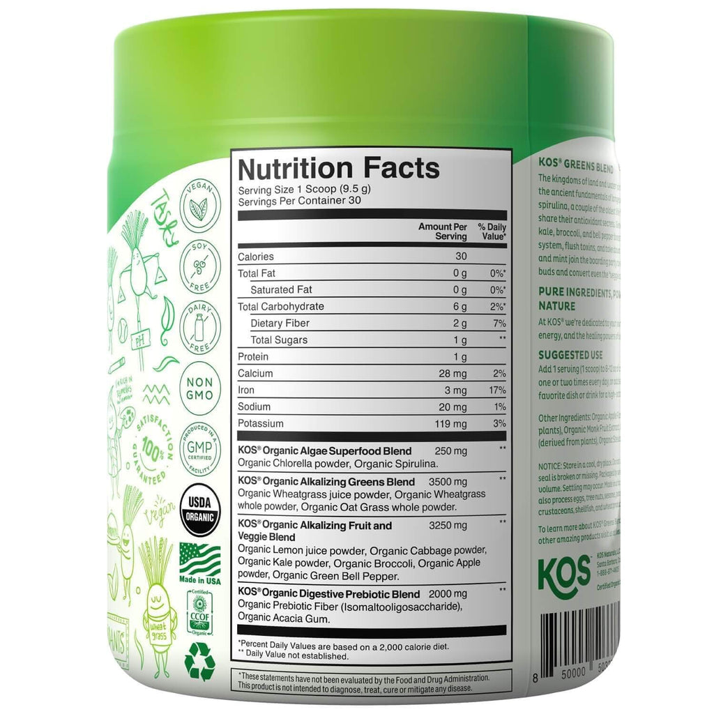 KOS Organic Greens for vibrant health